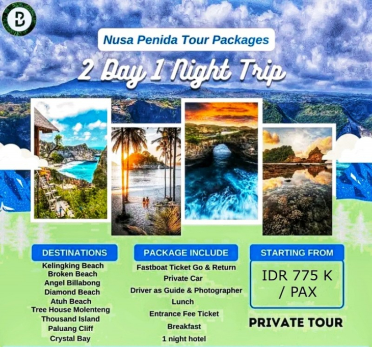 Paket Tour Dari Bali Ke Nusa Penida 2 Hari 1 Malam (2D1N)